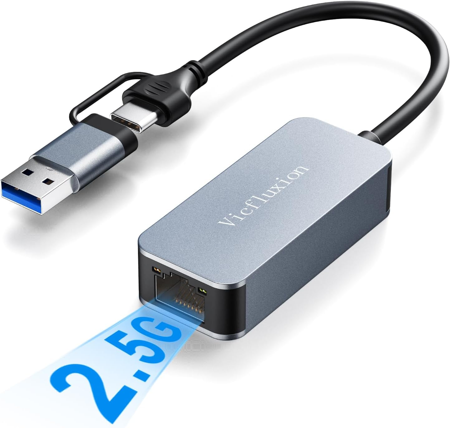USB C to Ethernet Adapter 2.5Gbps, 2-in-1 USB 3.0 & USB-C to RJ45 ...