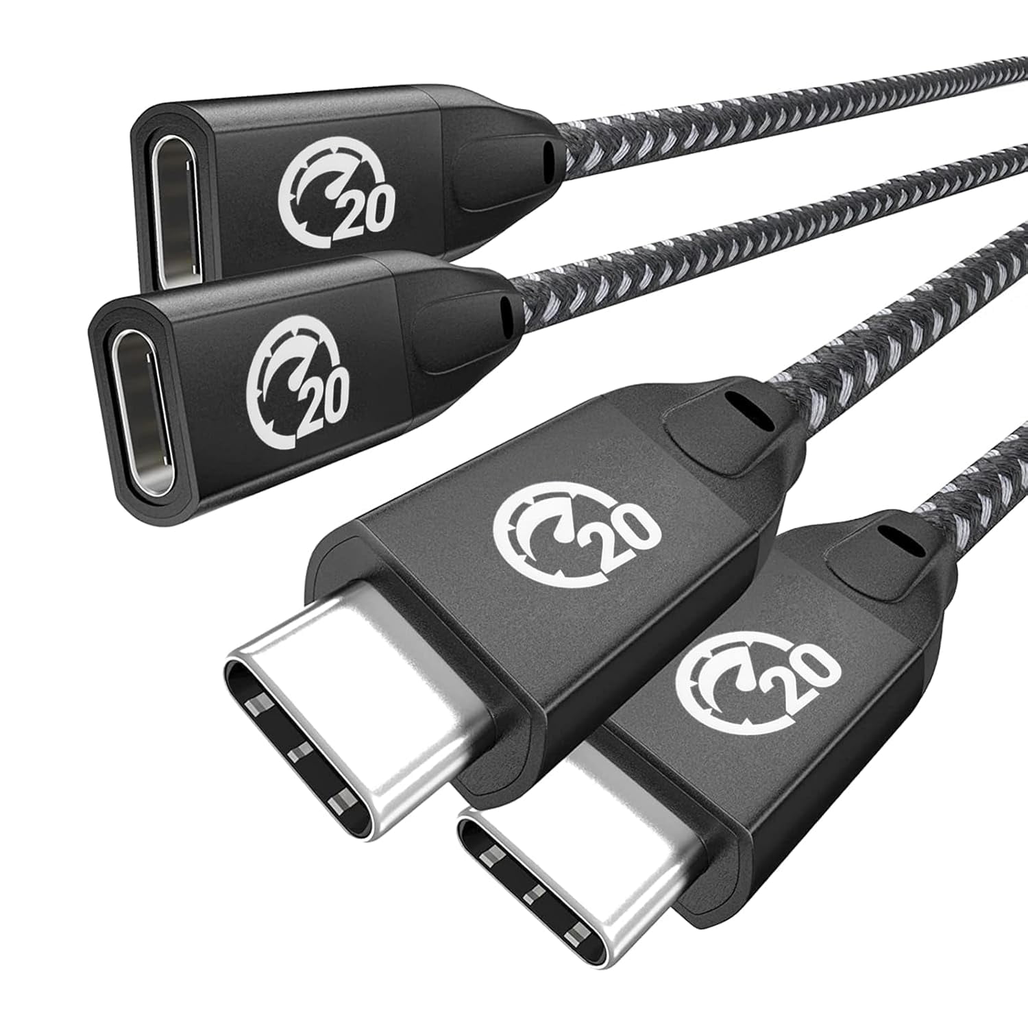 USB C Extension Cable 2FT 2Pack, USB-C 3.2 Gen2 20Gbps Male to Female ...