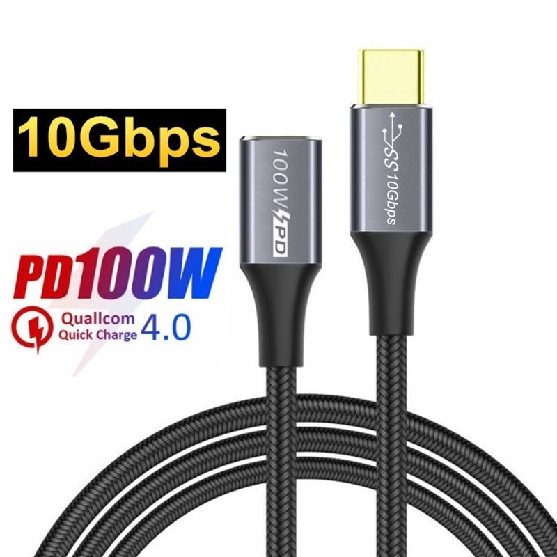 USB C Extension Cable USB3.1 10Gbps PD100W Cable Male to Female Type C ...