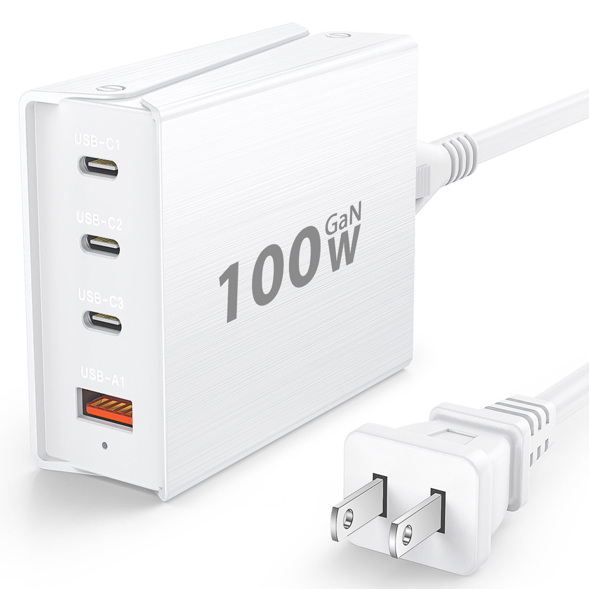 USB C Fast Charger 100W GaN,4 Port USB C Charger Block PD 3 USB C and 1 ...