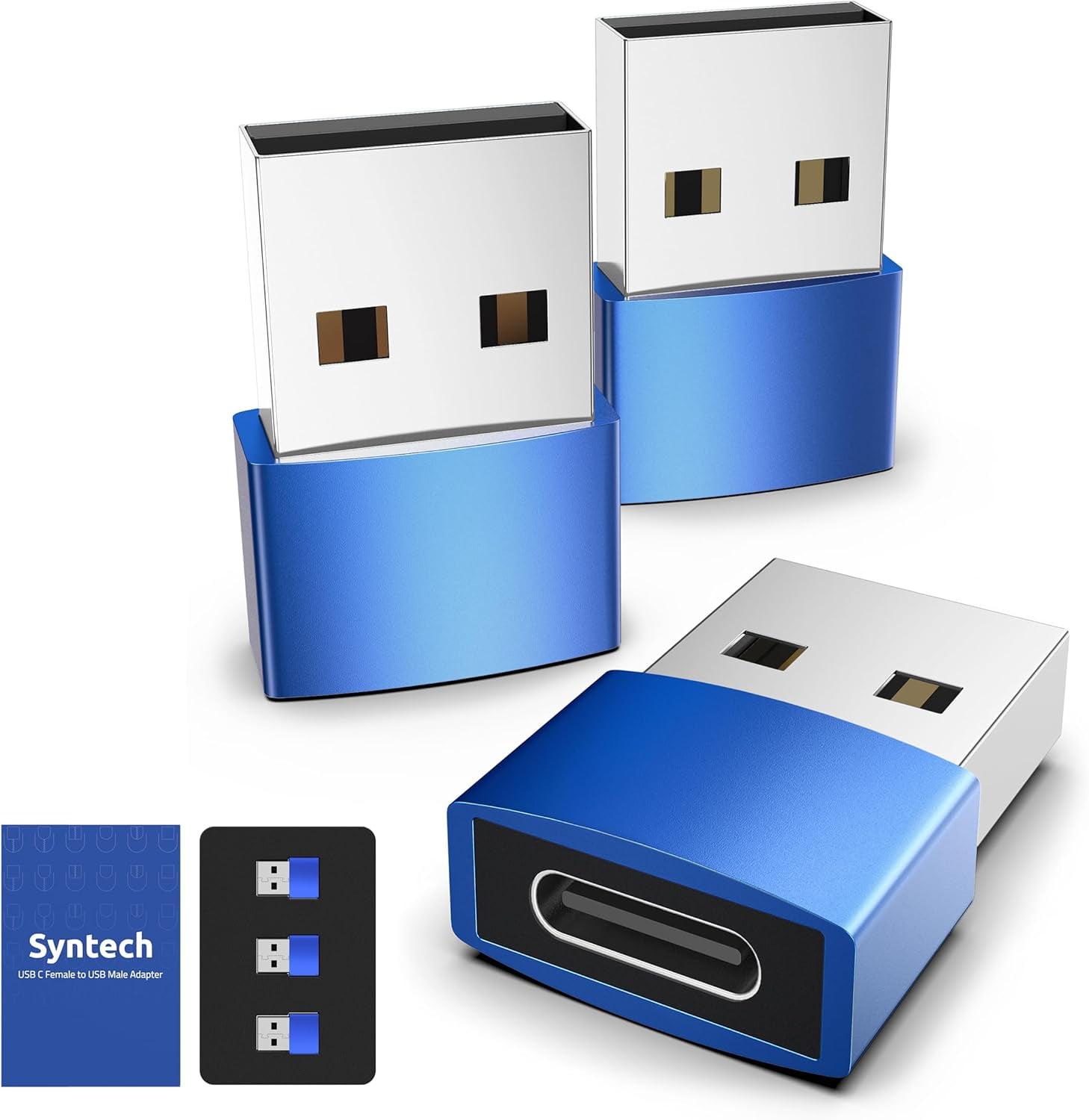 USB C Female to USB Male Adapter Pack of 3 [Travel Must Haves, Aluminum ...