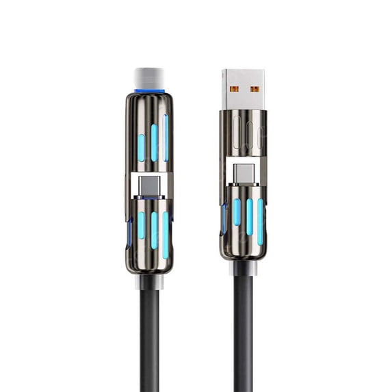 USB-C -Function Charging 4-in-1 USB Power Cord with Breathing Light and ...