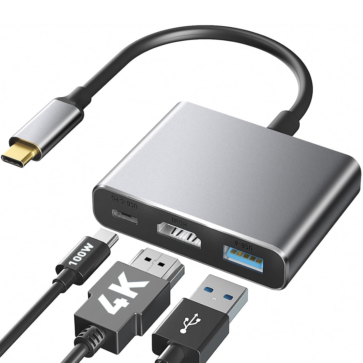 USB C to HDMI Multiport Adapter with Charging Port, USB C Laptop ...