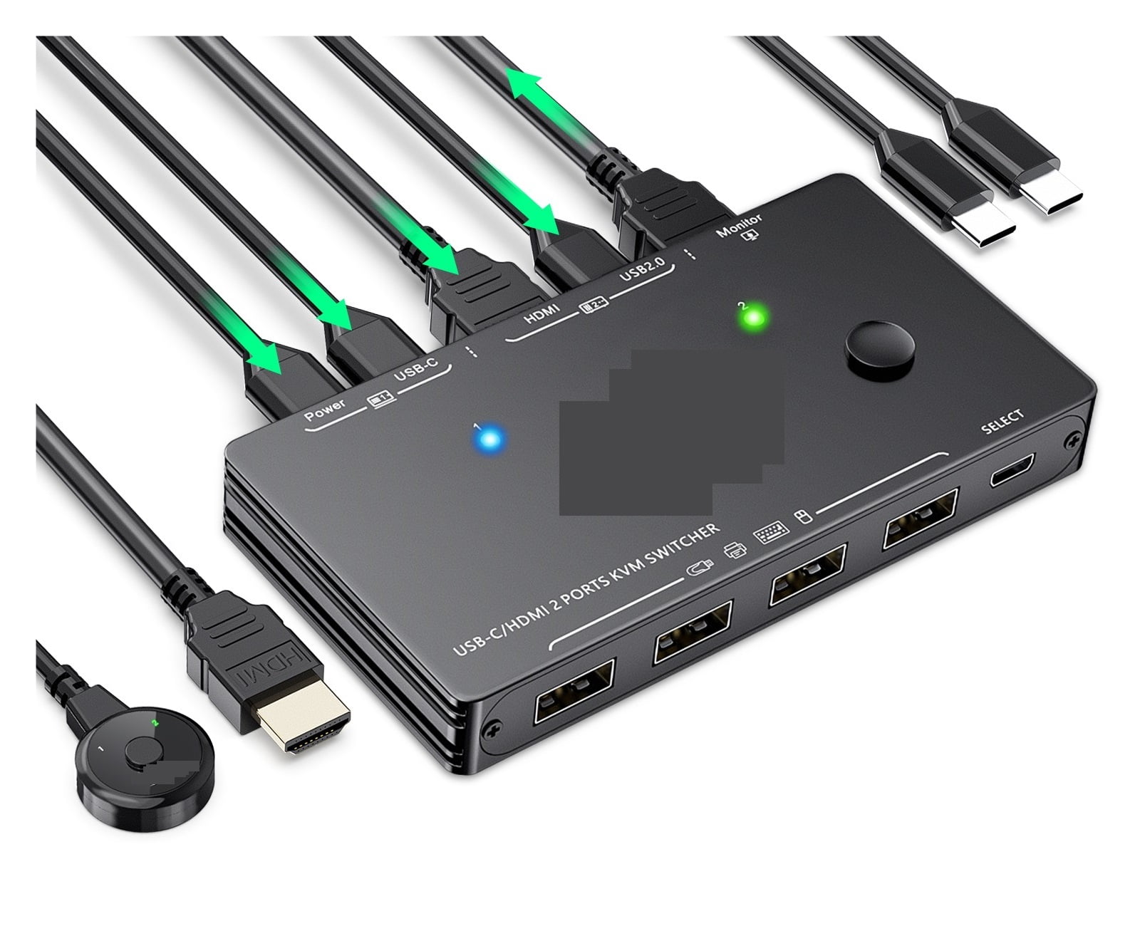 USB-C/HDMI(USB-C) KVM Switch 2 In 1 Out 4K USB KVM Switch Support PD ...