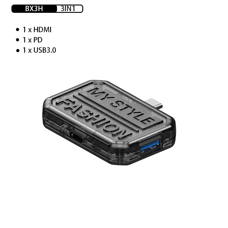 USB C HUB Type C 3 in 1 Station Docking USB 3.0 Transparent style ...