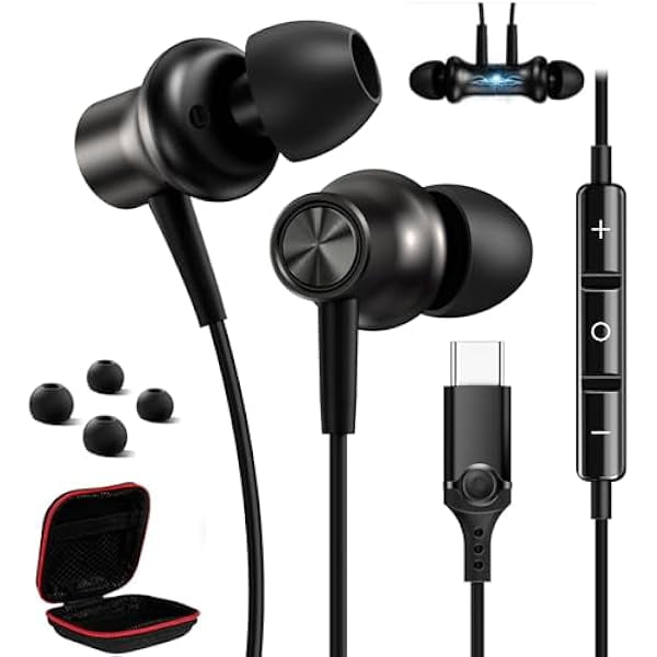 USB C Headphone for Samsung S25 S24 FE Galaxy Tab S10, Magnetic HiFi in ...