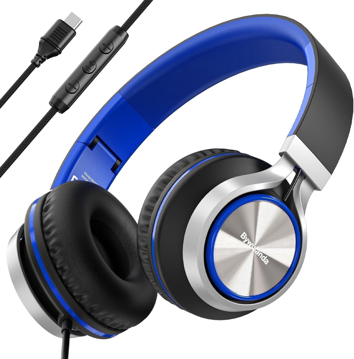 Bywulanda USB C Headphones with Mic & Volume Control, Over Ear Stereo ...