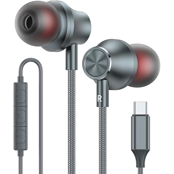 USB C Headphones,USB Type C Earphones Wired Earbuds Magnetic Noise ...