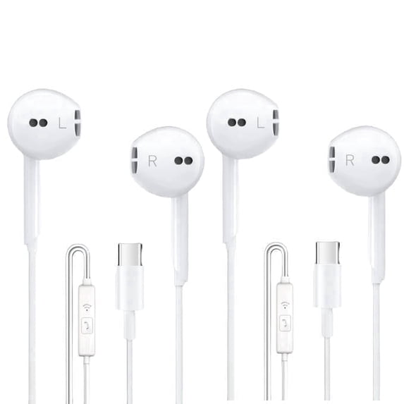 USB C Headphones Wired for iPhone 16/15, 2 Pack Type C Wired Headphones ...