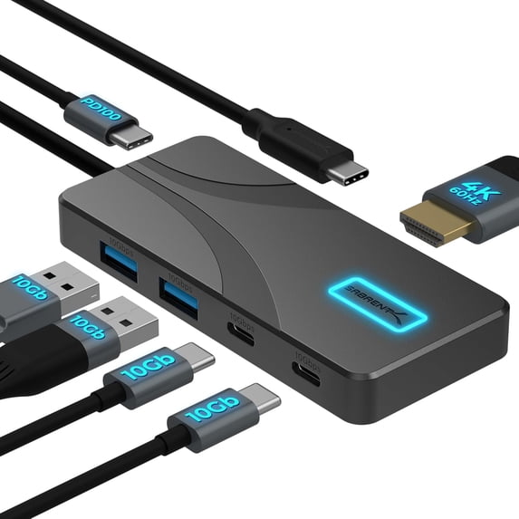 USB C Hub 5-in-1 Docking Station, 10Gbps USB-A & USB-C Ports, 4K HDMI ...