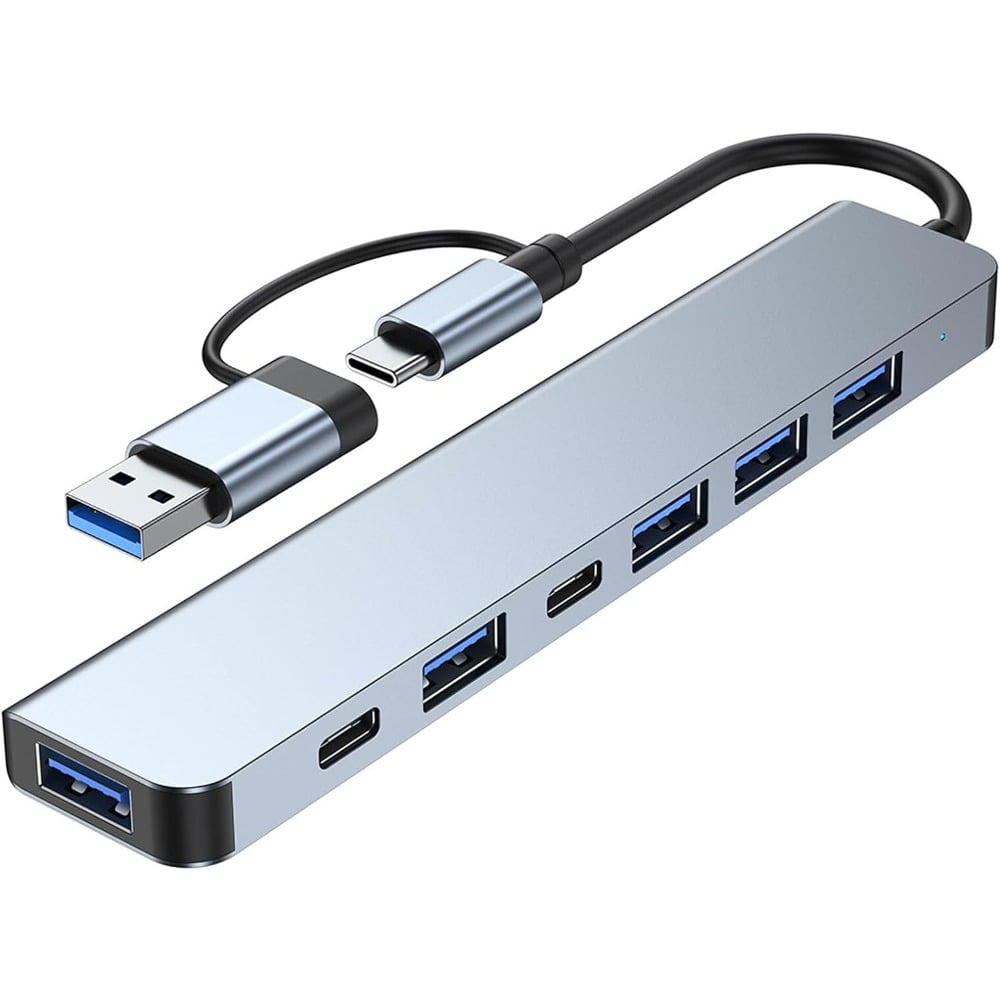 USB C Hub, 7 in 1 USB- C Multiport Adapter with 4K HD 1 USB 3. 0 and 2 ...