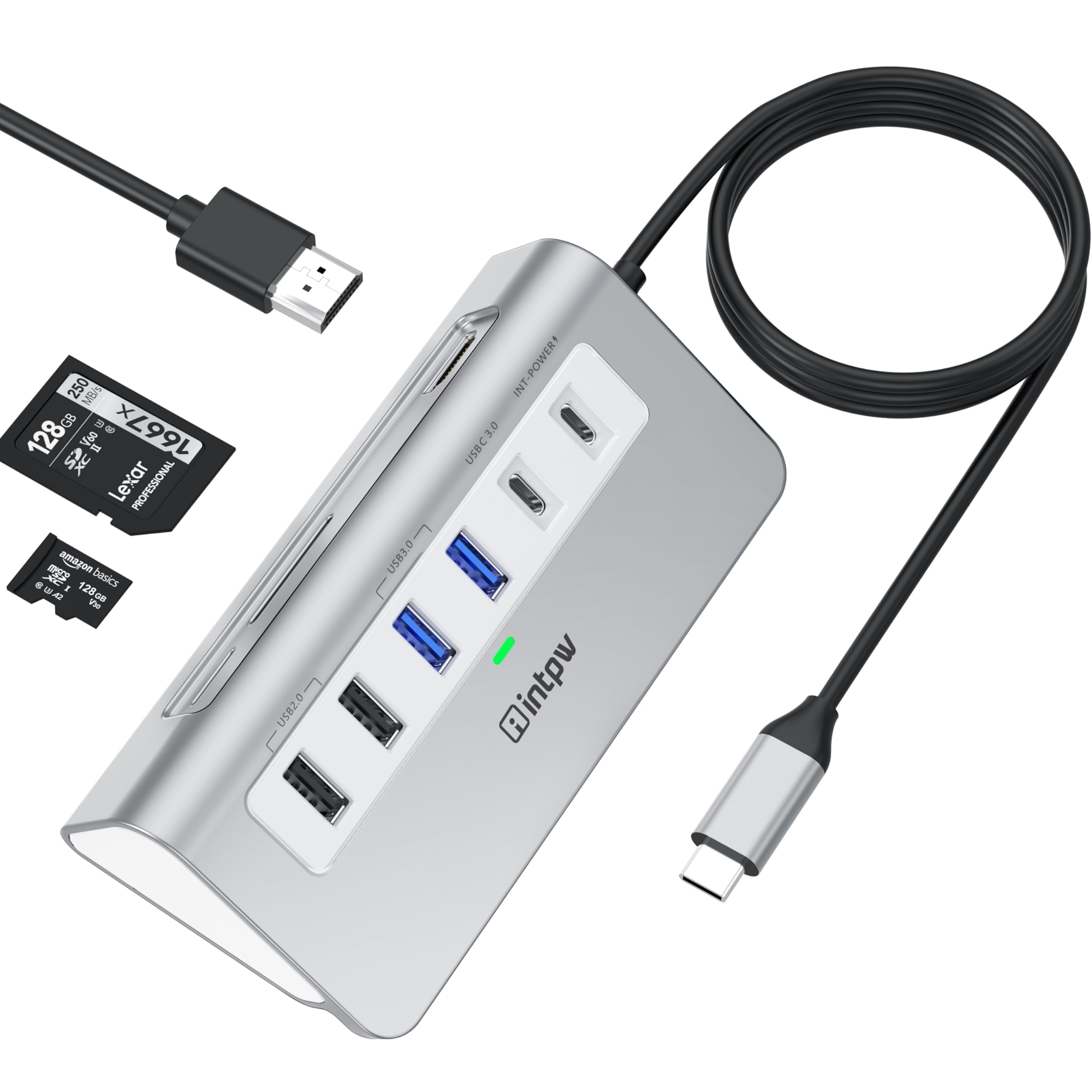 Intpw P9 9-Ports 3.0 Hub with 3.28FT Cable - Walmart.com