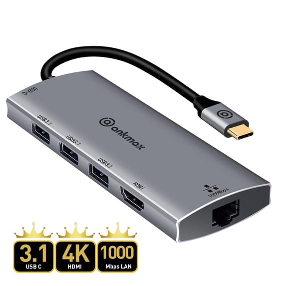USB C Hub Ethernet Adapter Ankmax P631HG USB Type C multiport Hub with ...