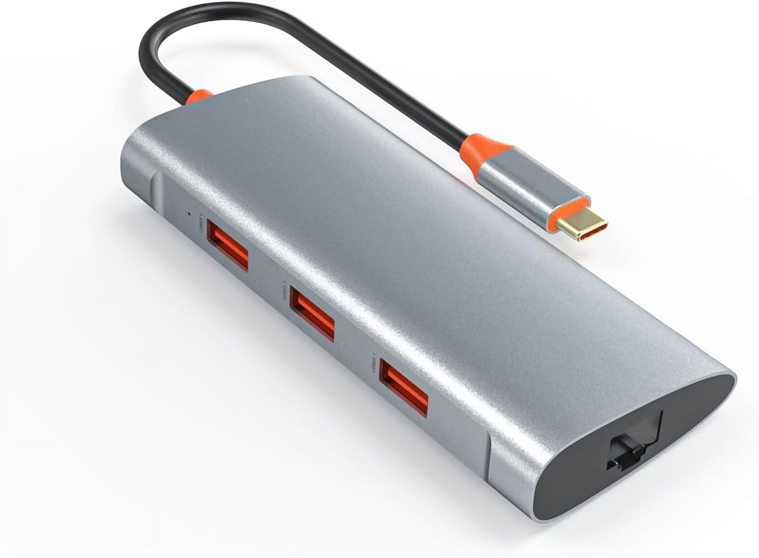 USB C Hub, USB C Adapter to 3 USB 3.1 and 1Gbps Ethernet, USB 3.1 Hub ...