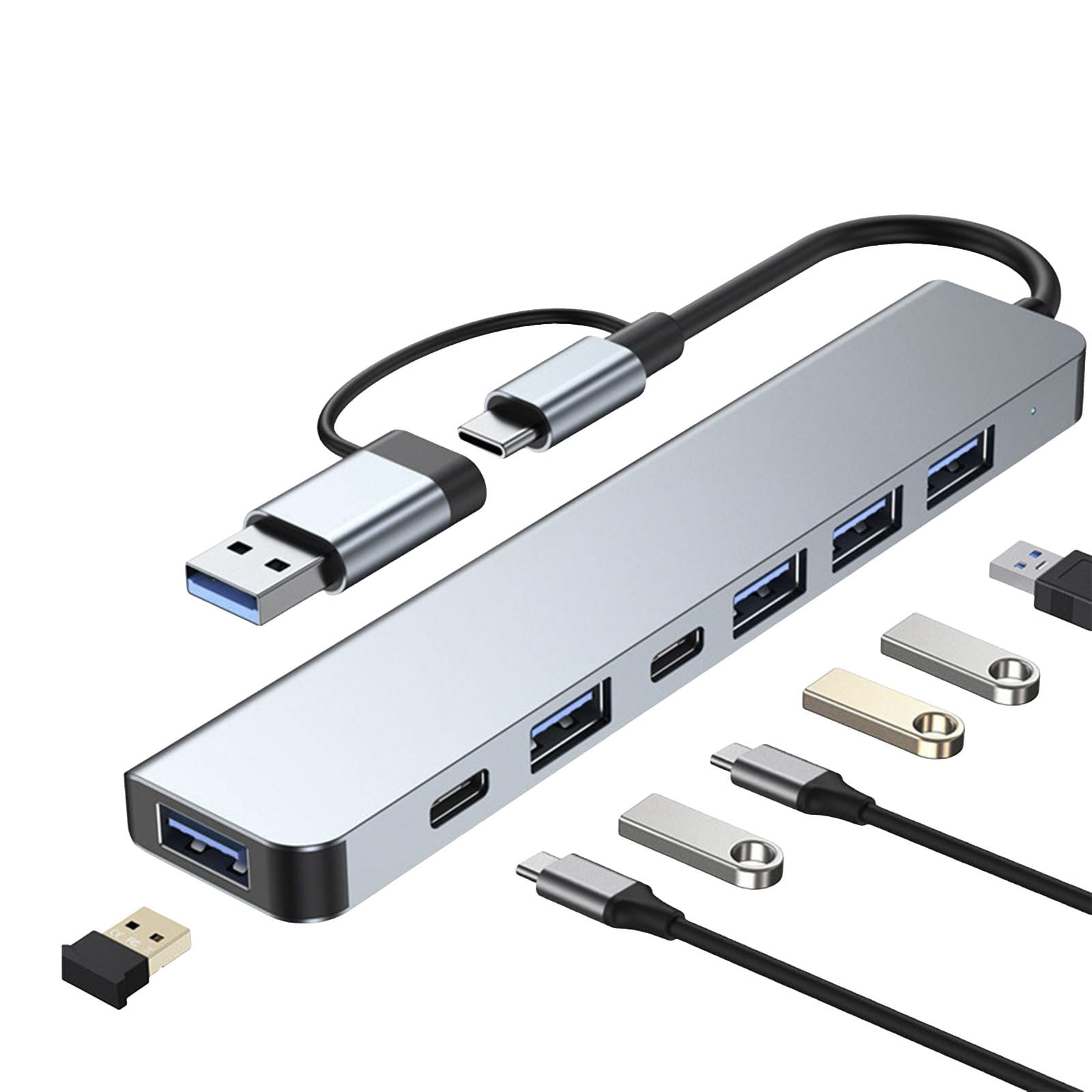USB C Hub USB Splitter 7 in 1 USB Extender Multiport USB Adapter with 5 ...