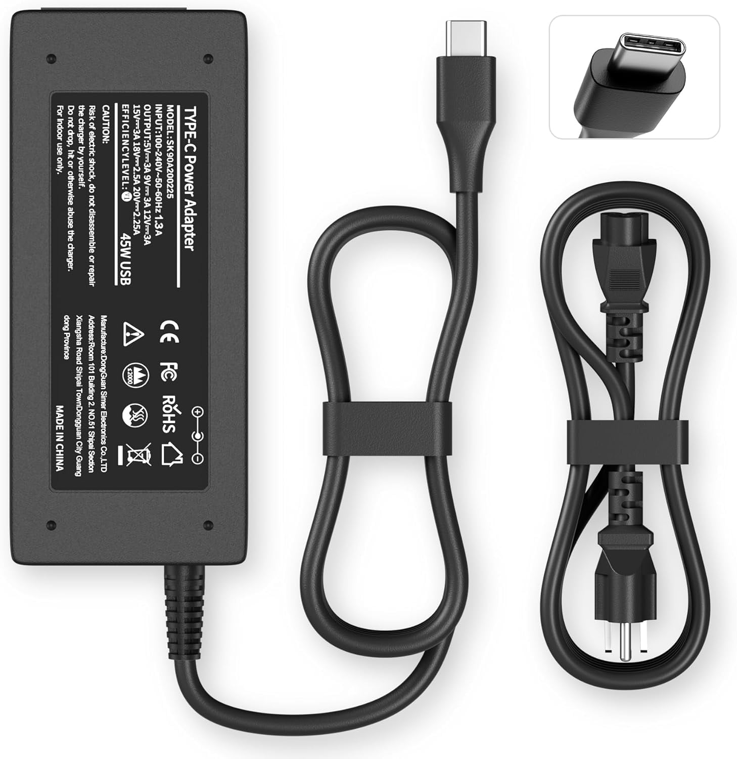 USB C Laptop Charger 45W Compatible with hp chromebook/Spectre X360 ...