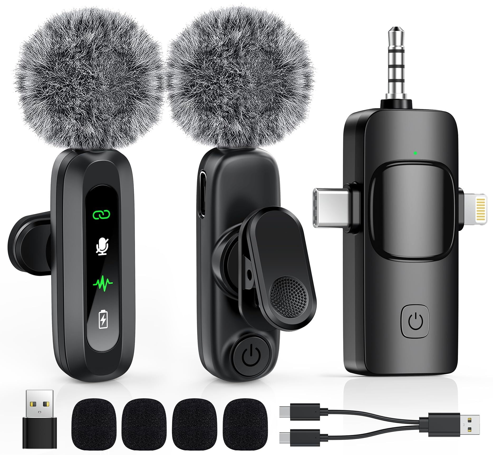 USB C Lavalier Microphone Wireless Mini Mic for Type-C Android Phone ...