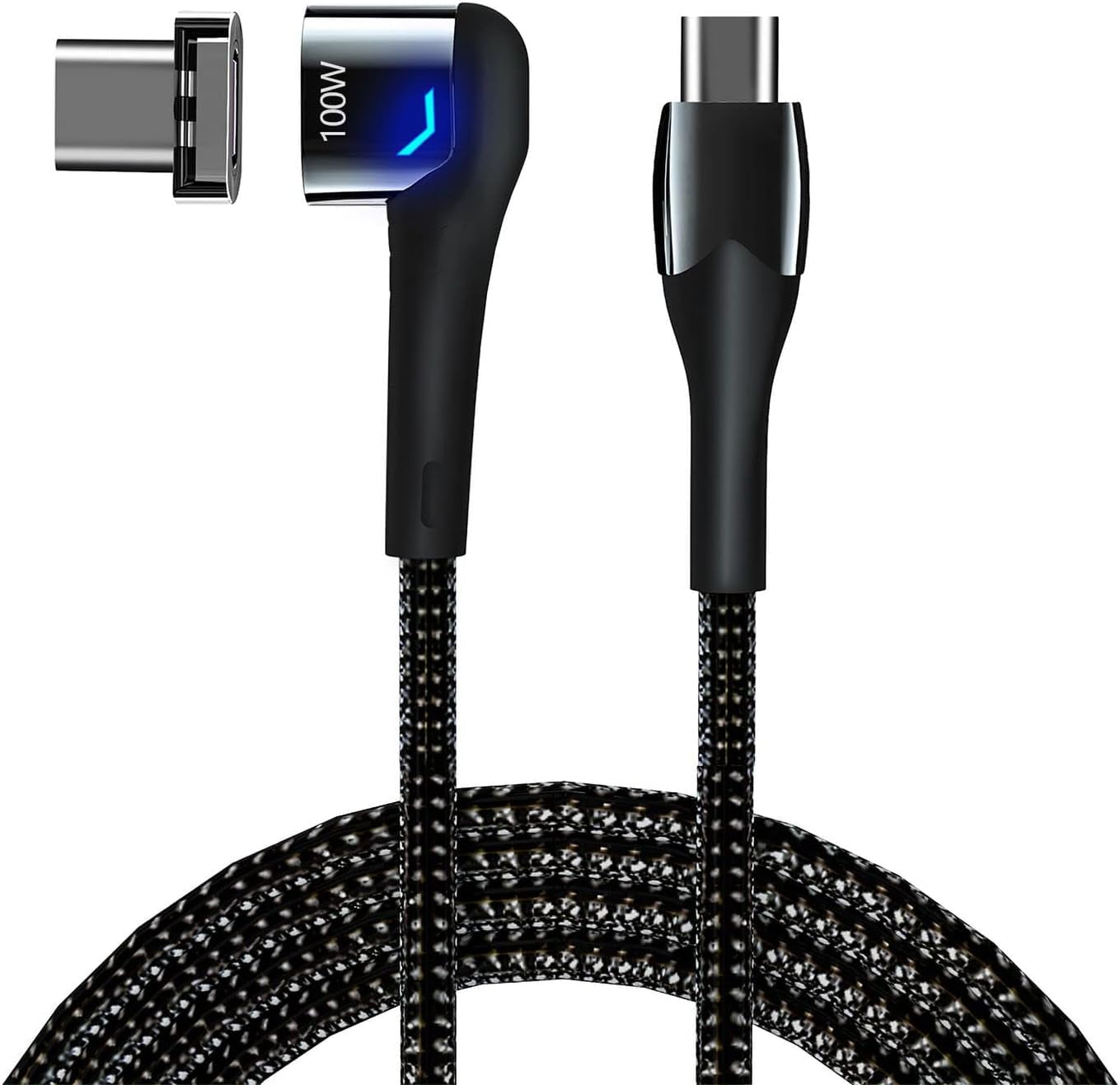 USB C Magnetic Cable (5ft L-Shape), USB2.0 Type C Right Angle Cord with ...