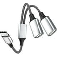 USB C Male to Dual USB Female Adapter, USB C to USB Splitter, Type C to ...