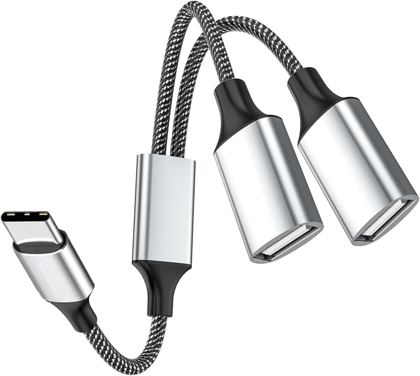 USB C Male to Dual USB A Female Adapter, USB C to USB A Splitter, Type ...