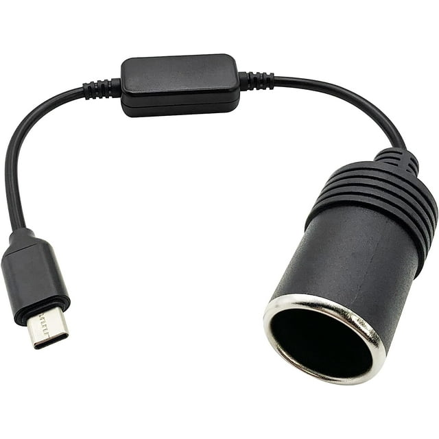 Usb C Male To 12v Car Cigarette Lighter Socket Female Converter Cable 1