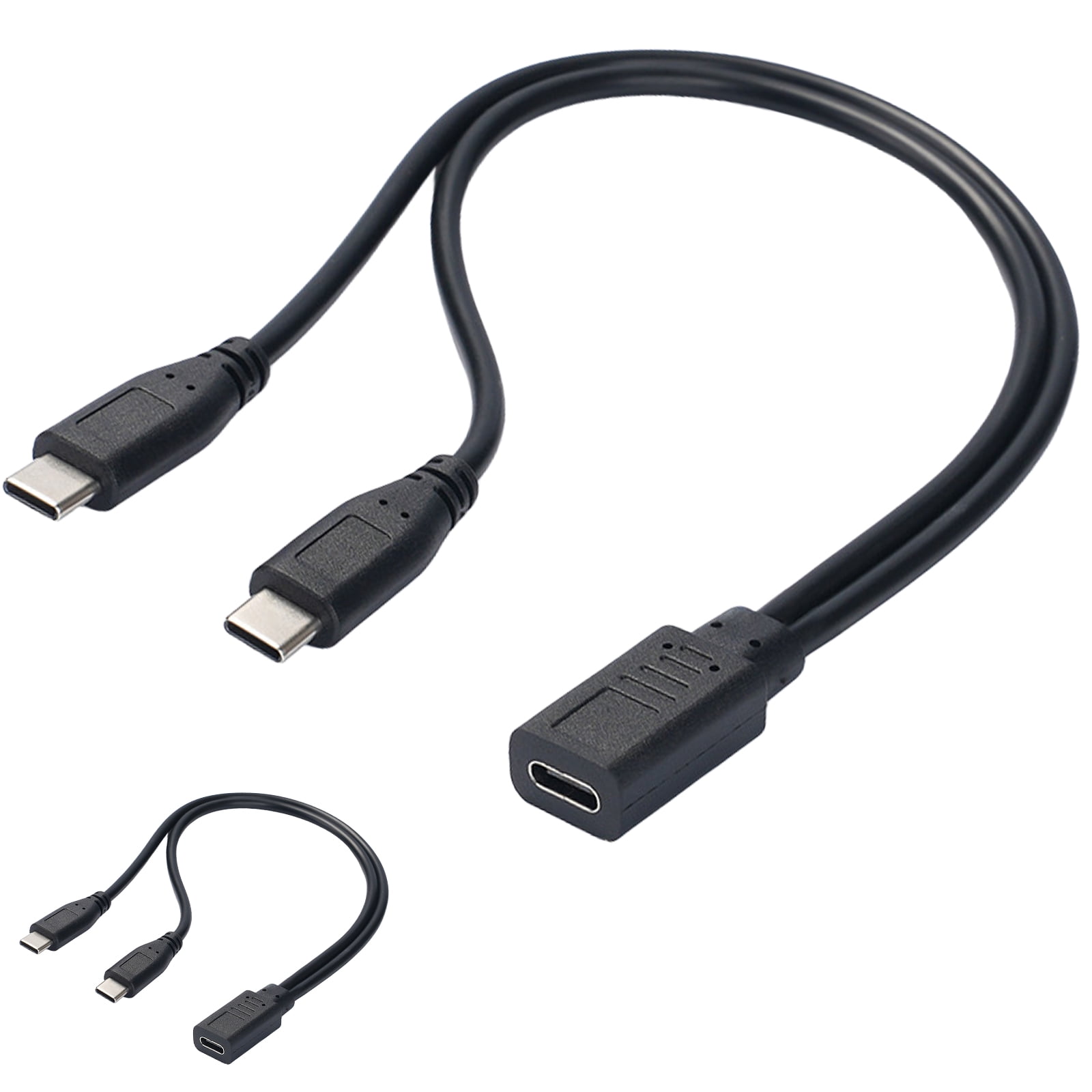USB C Male to Double USB C Female Splitter Cable Extender Adapter for ...