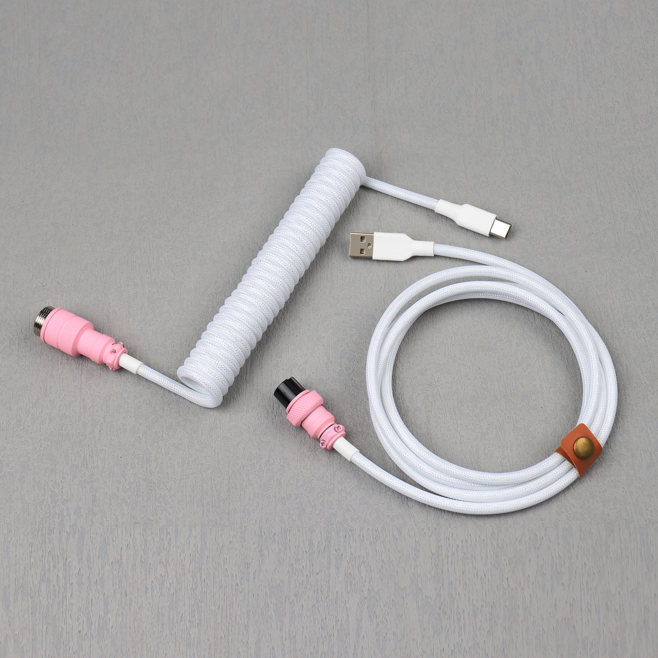 USB C Mechanical Keyboard Coiled Cable Braided Double Sleeved Type C ...