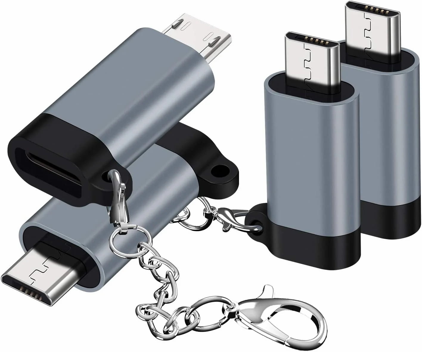 USB C to Micro USB Adapter, (4-Pack) Type C Female to Micro USB Male ...