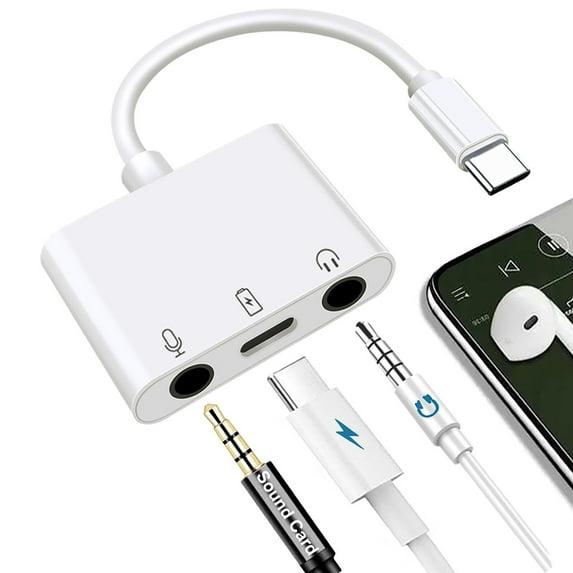 USB C to Microphone Adapter for Live-Streaming Type C to Microphone & 3 ...