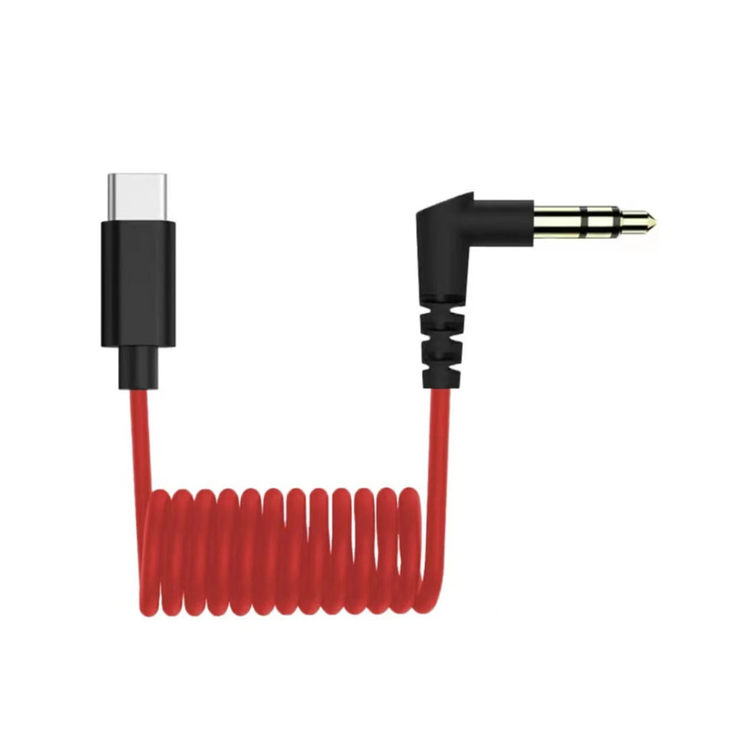 USB C Microphone Cable 3.5mm TRS/TRRS Plugs Coiled Wire for Seamlessly ...