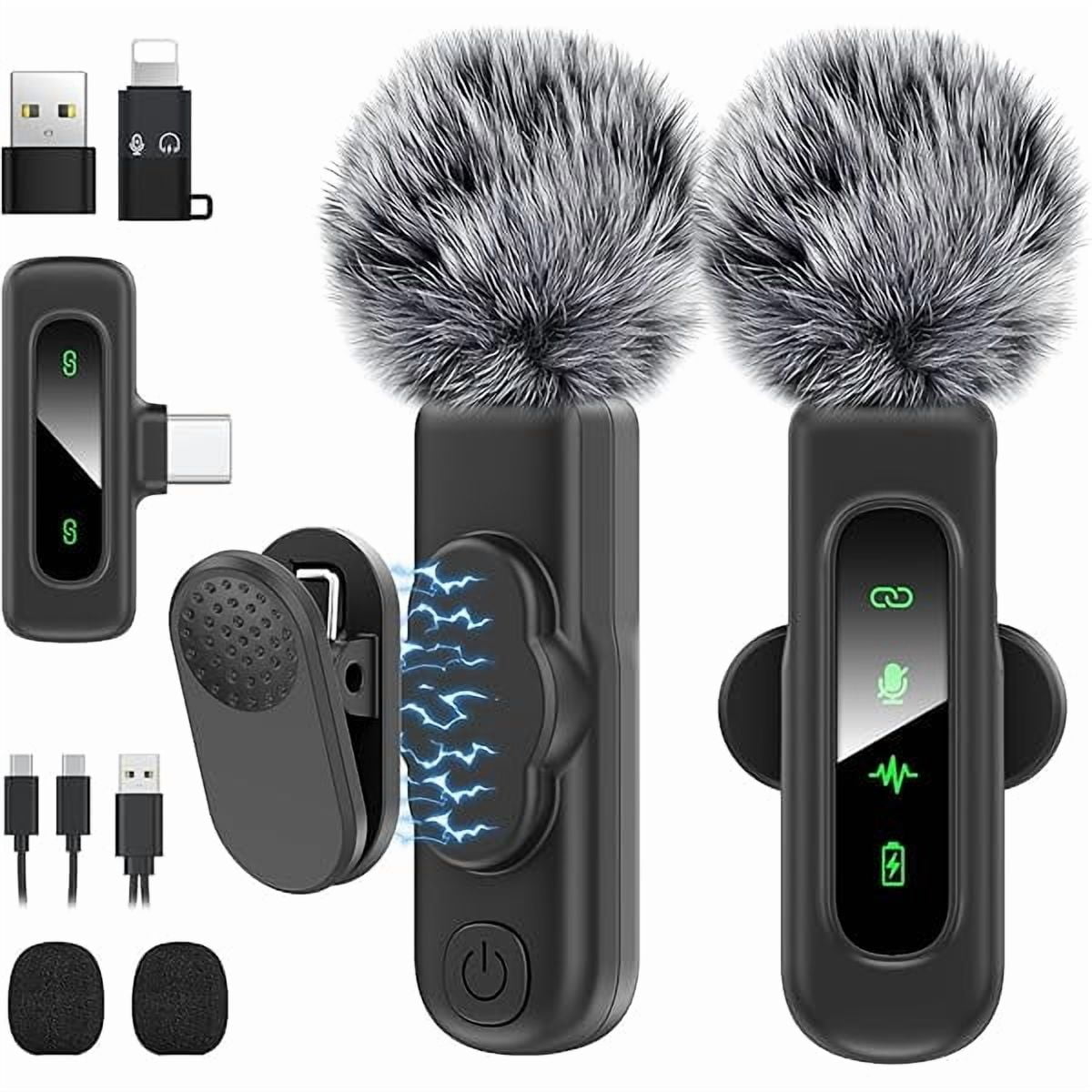 USB C Mini Wireless Lavalier Microphone for iPhone/Android,Lapel Mic ...