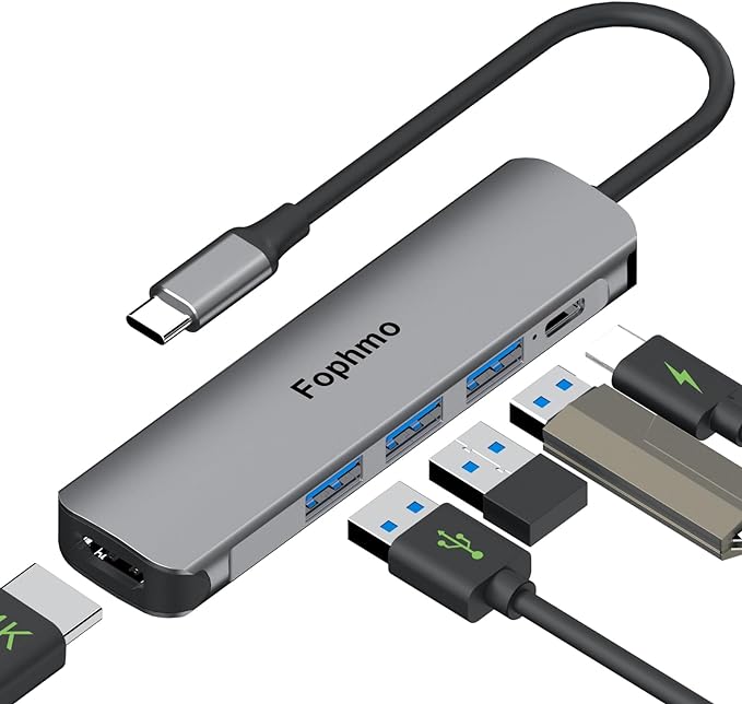 USB-C Multiport Adapter for MacBook, Fophmo 5 in 1 MAC USB Adapter, USB ...