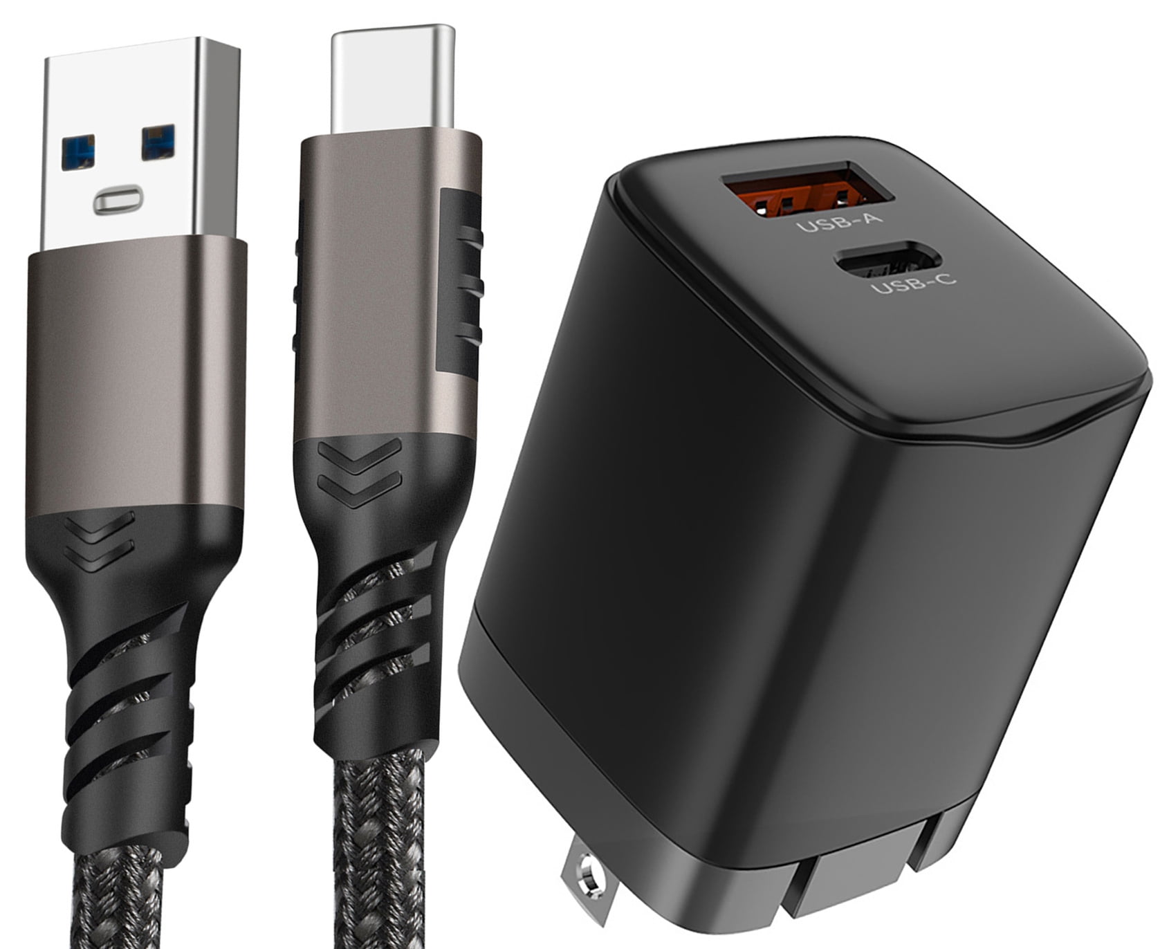 USB-C Phone Charger Combination, Nakedcellphone 20W Dual Port Wall ...