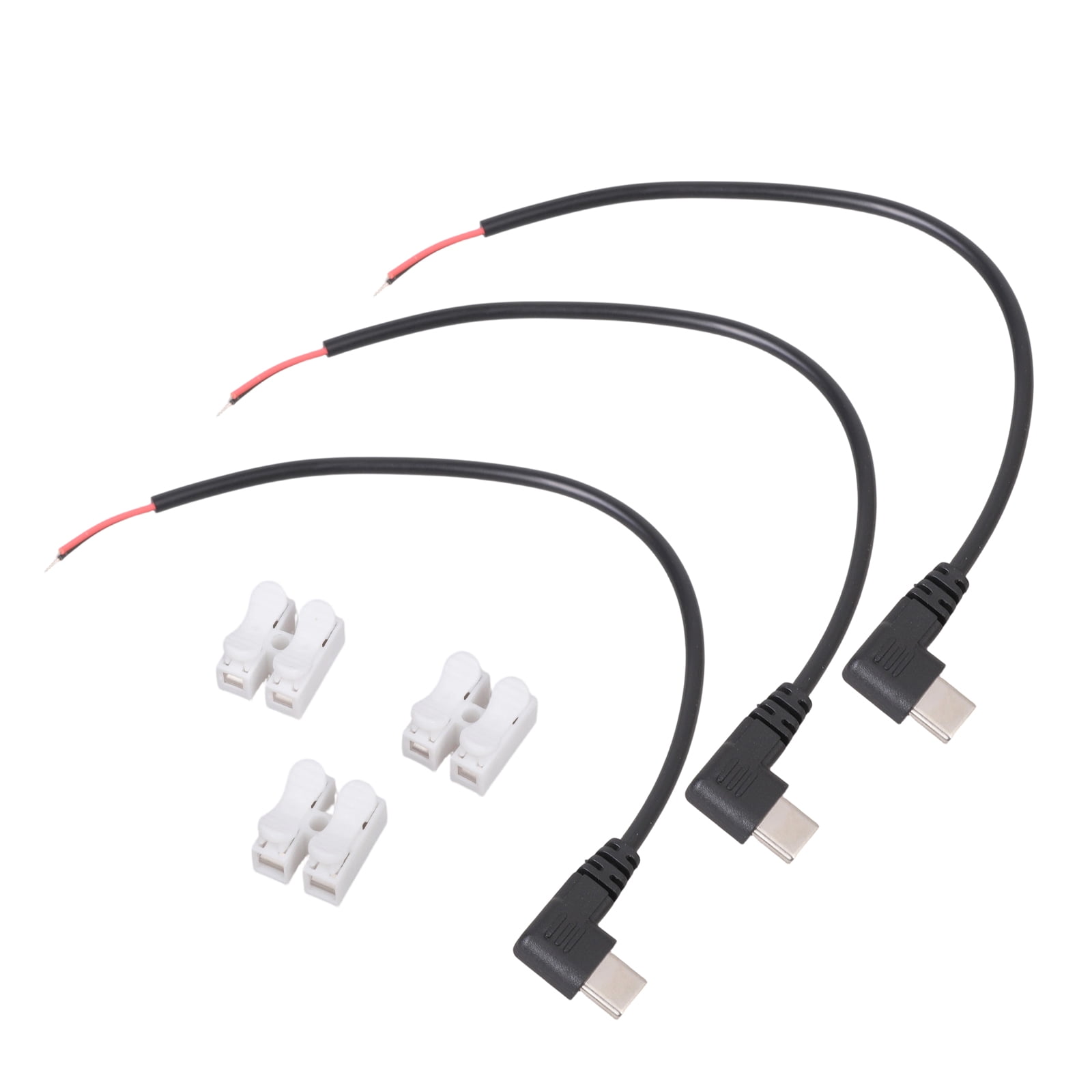 USB C Pigtail Cable to 2 Pin Bare Wire Power Equipment 90 Degree 5V 2A ...