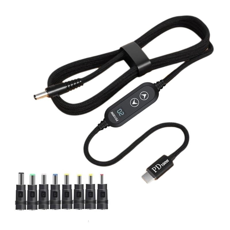 USB C Power Cord with 8 Adapters 100W Highest Efficiency Variable Power ...