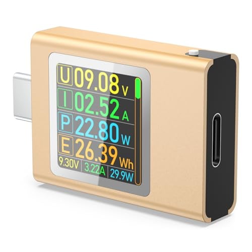 USB C Power Meter Tester (PD3.1): Digital voltmeter (QC5.0/3.0 etc ...