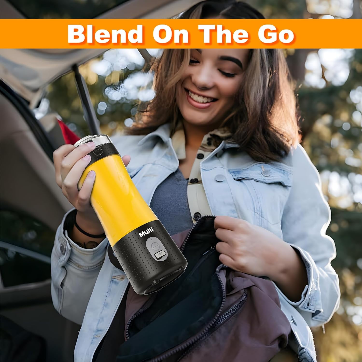 USB-C Rechargeable Blender with 18K RPM Ice Crusher, 14oz Travel Blender for Gym, Camping & Food ...