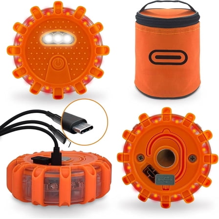 Lizard Flare Pack of 6, 360° LED Safety Flare for Car Roadside Hazard ...