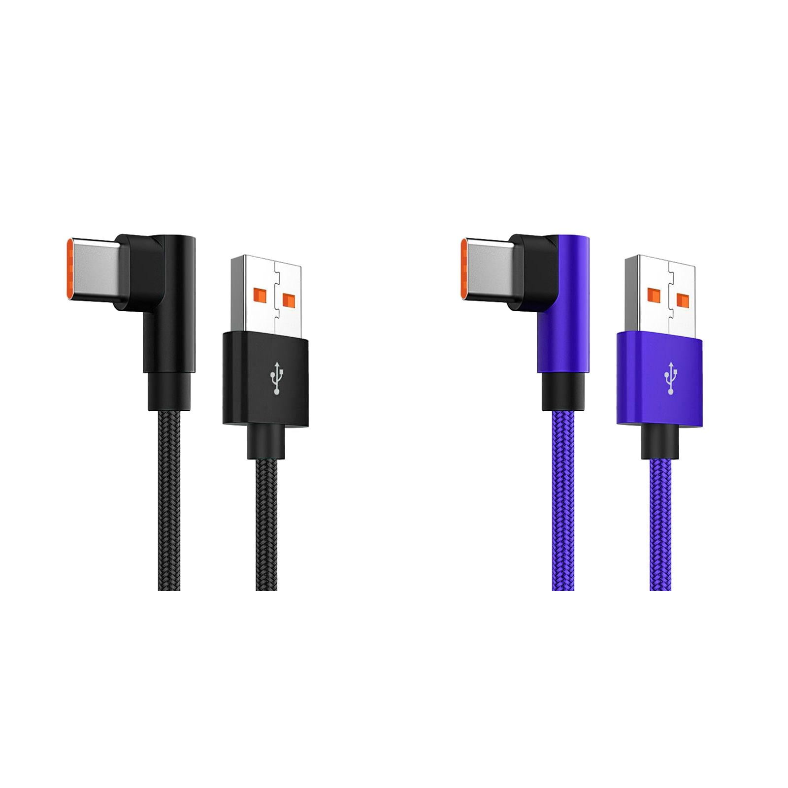 USB C Right Angle 90° Elbow Nylon Braided USB A To C 66W Fast Charging ...