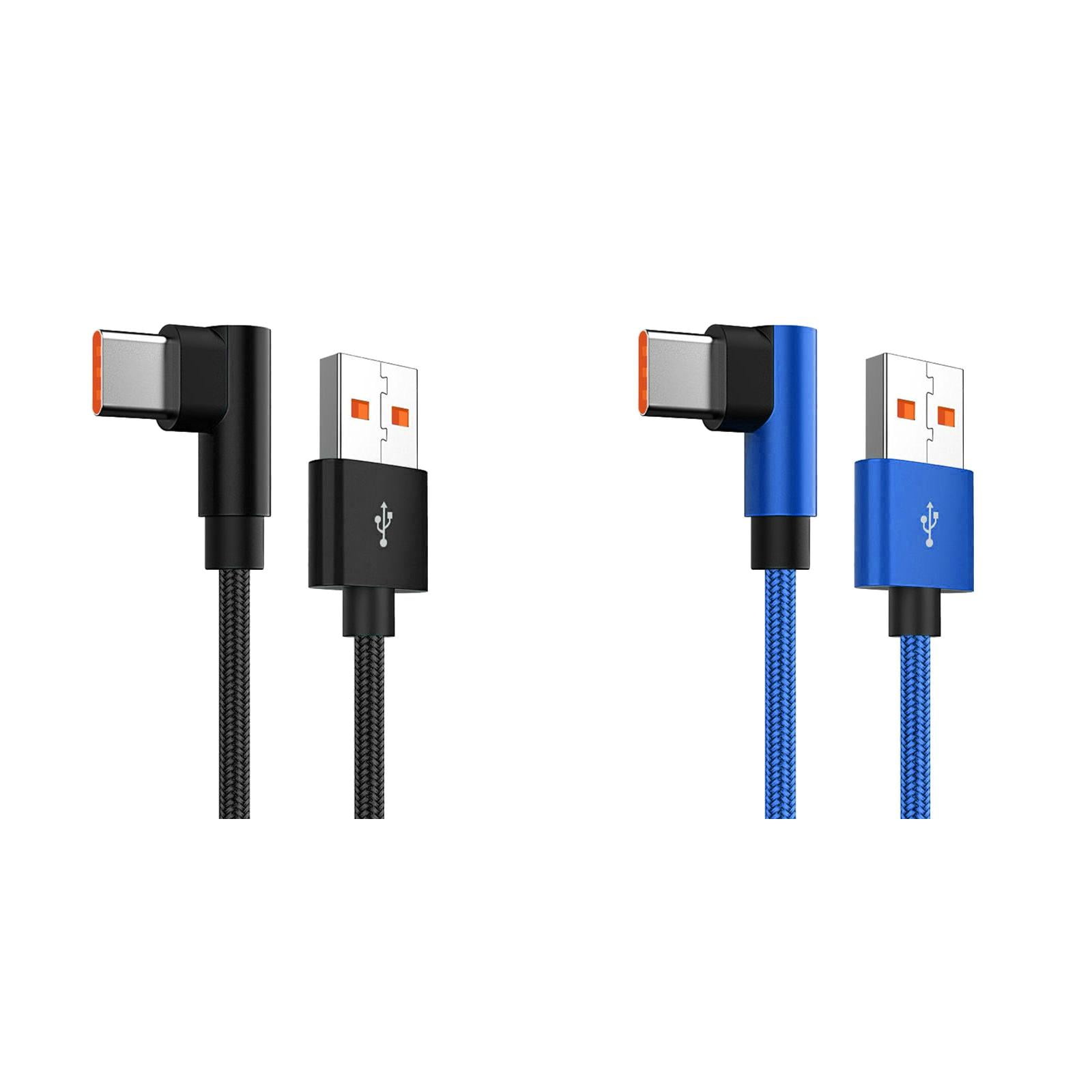 USB C Right Angle 90° Elbow Nylon Braided USB A To C 66W Fast Charging ...