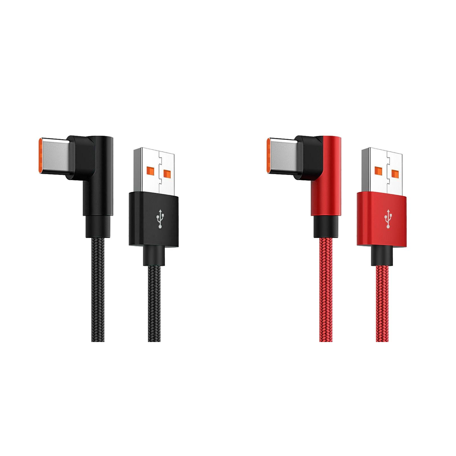 USB C Right Angle 90° Elbow Nylon Braided USB A To C 66W Fast Charging ...