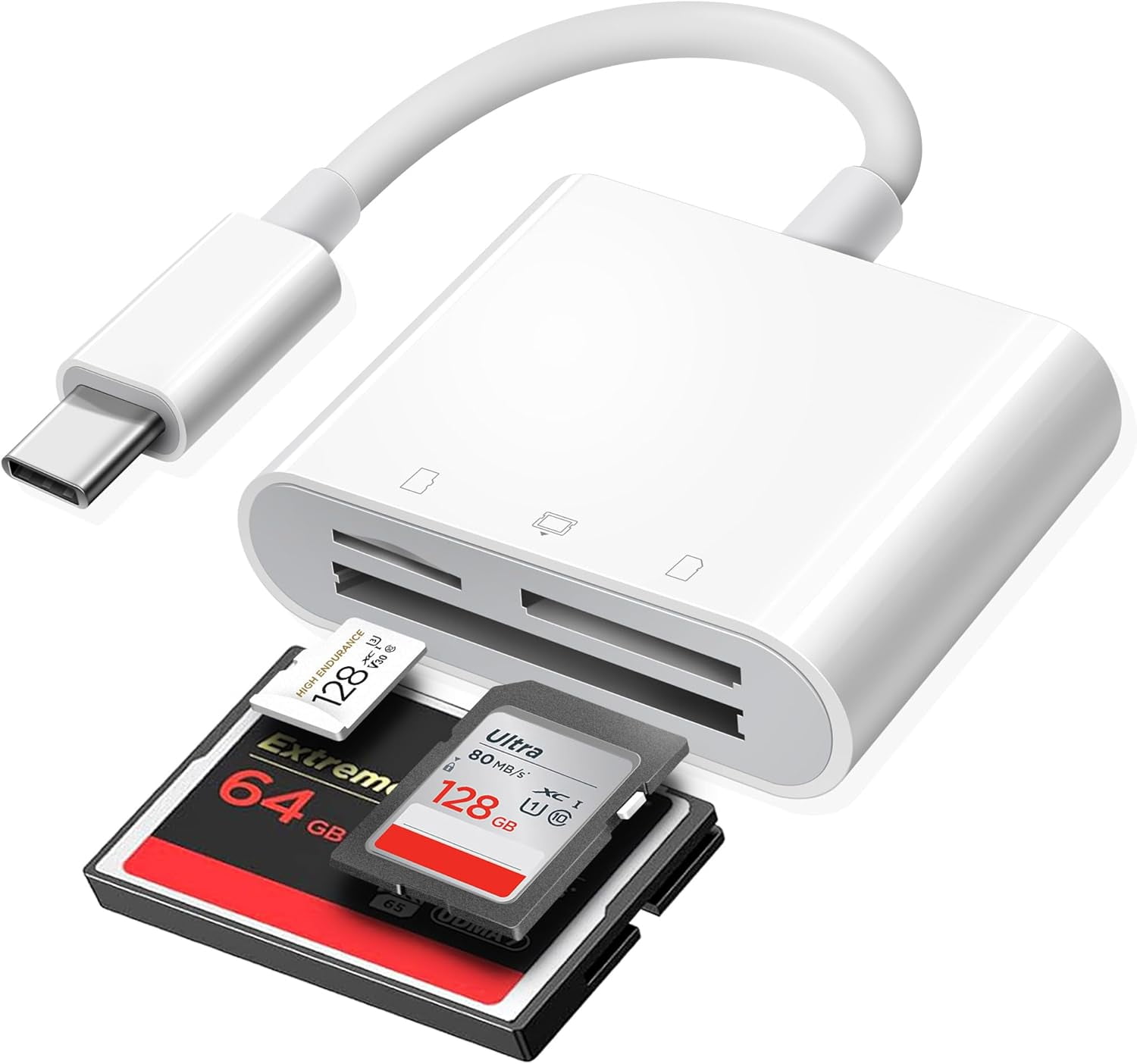 USB C SD Card Reader for 15/iPad/MacBook/iMac, 3 Slots Type C Reader ...