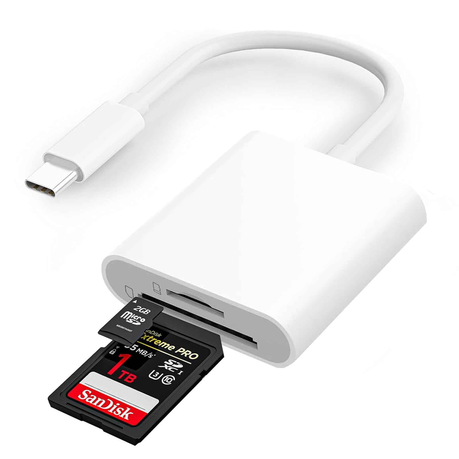 USB C to SD Card Reader, 2-in-1 Type C to SD & TF Memory Card Reader ...