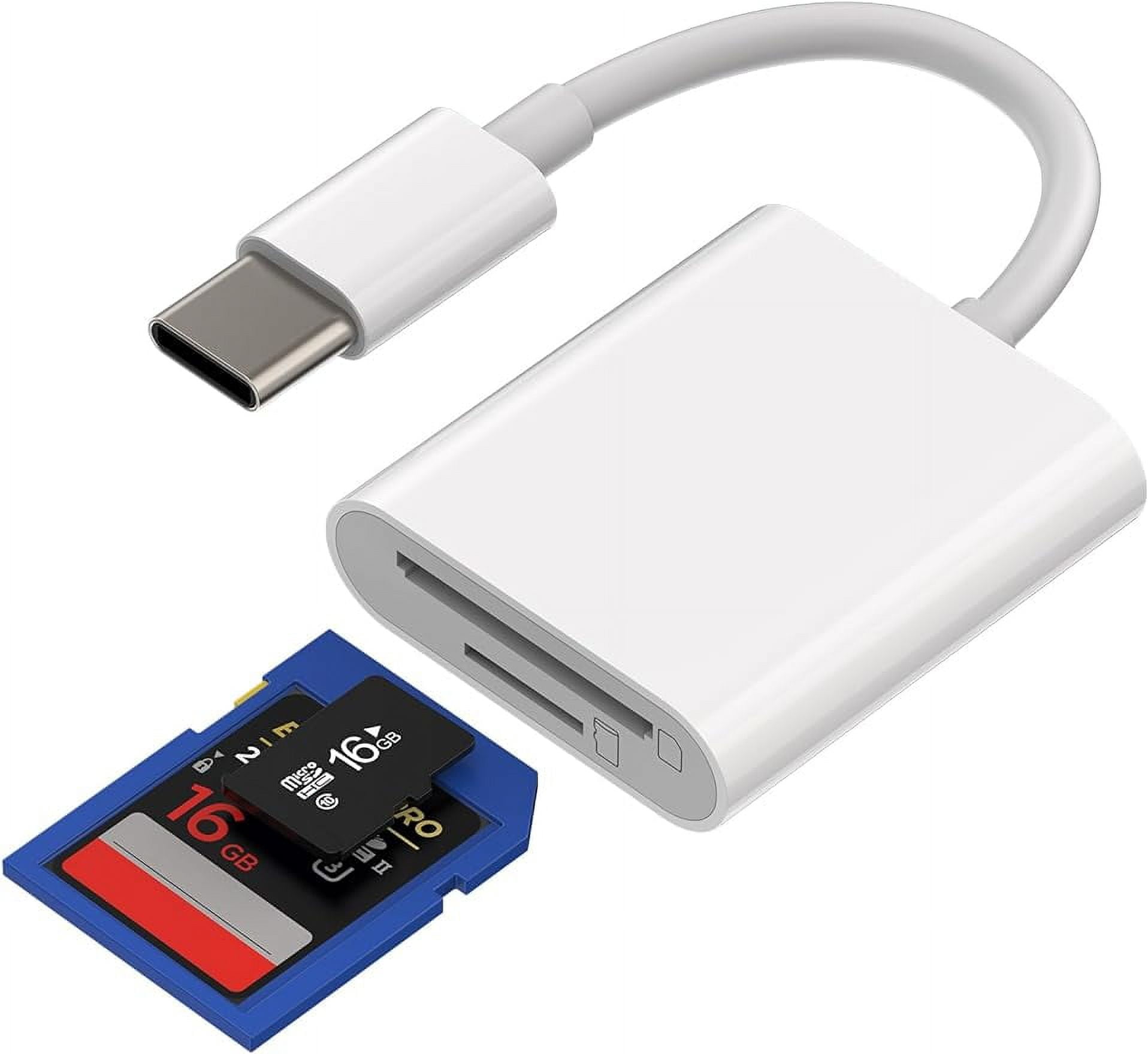 Totowood USB-C SD Card Reader, 2-in-1 Type-C Adapter, MicroSD TF, USB 3 ...