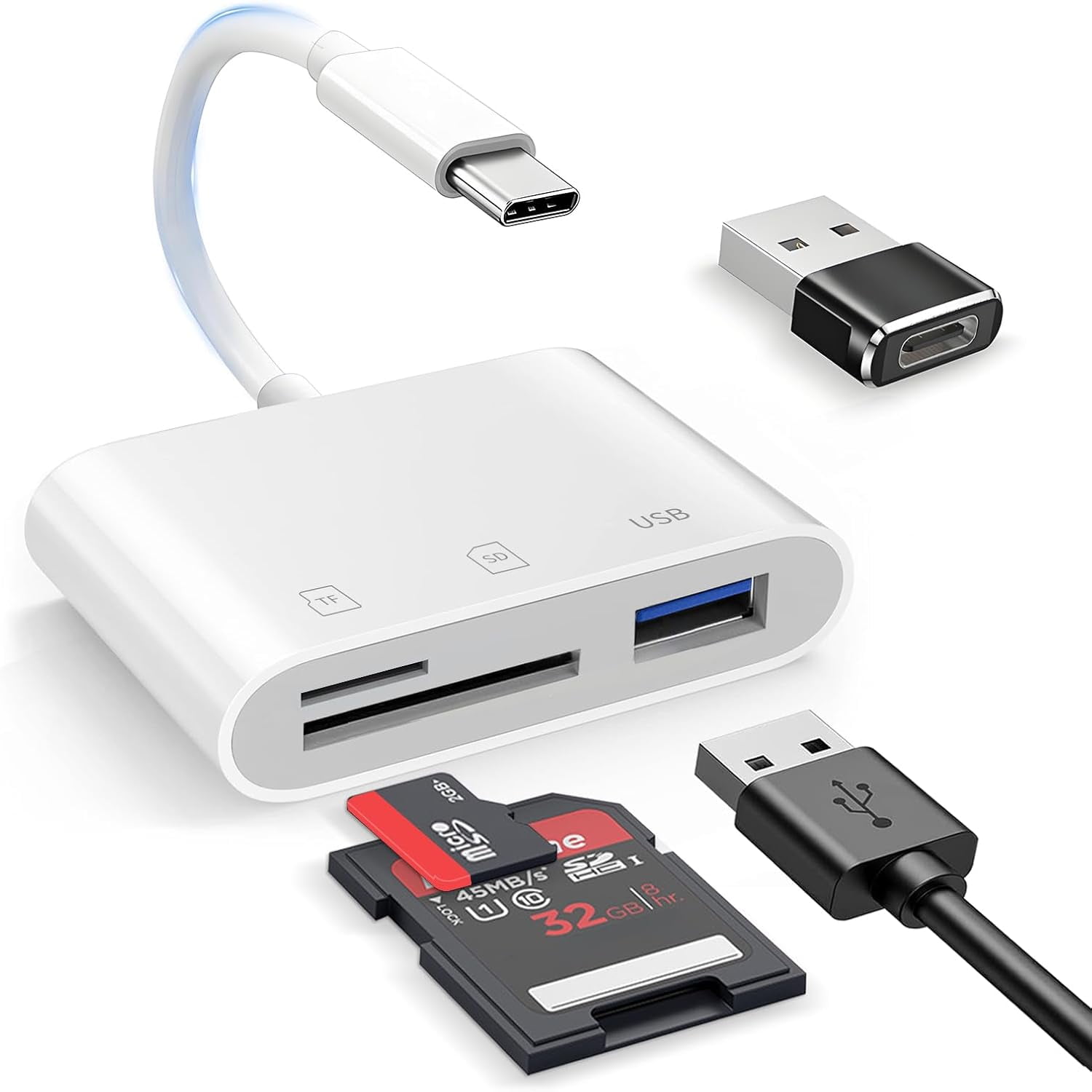 USB C SD Card Reader，SD Card Reader USB C for iPhone 15 16/iPad/Mac ...