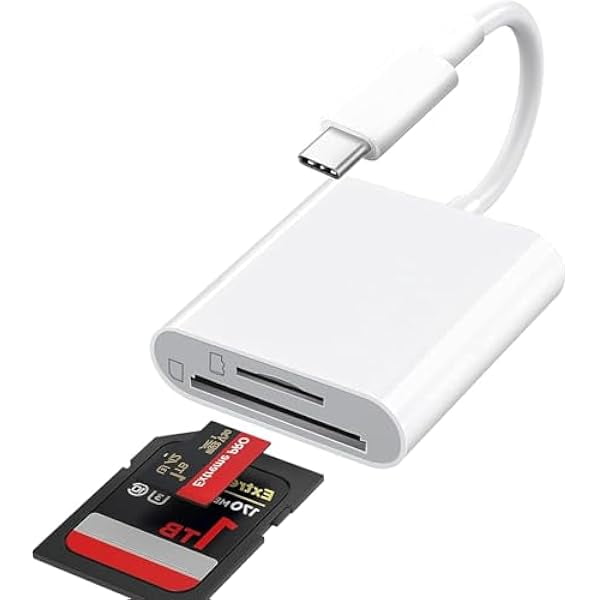 USB C SD Card Reader for iPhone 15, USB C to SD/Micro SD Memory Card ...