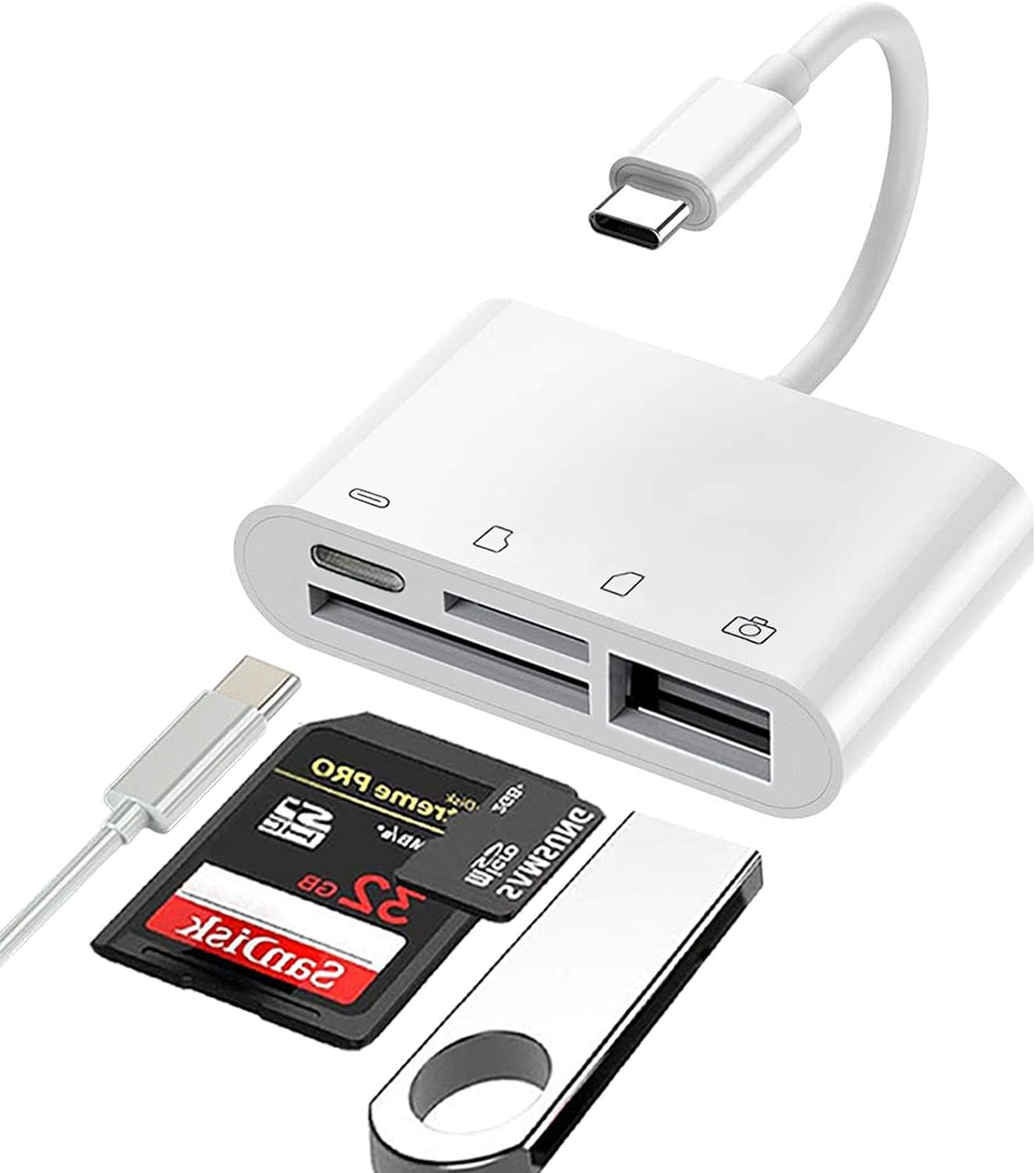 USB C to SD/Micro SD Card Reader, 4 in 1 USB-C to Camera Memory Card ...