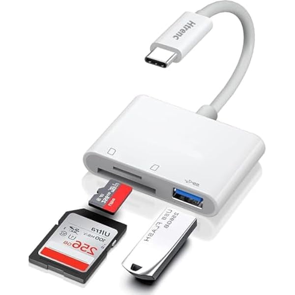 USB C SD TF Memory Card Reader, 3-in-1 Type C Camera Adapter Compatible ...