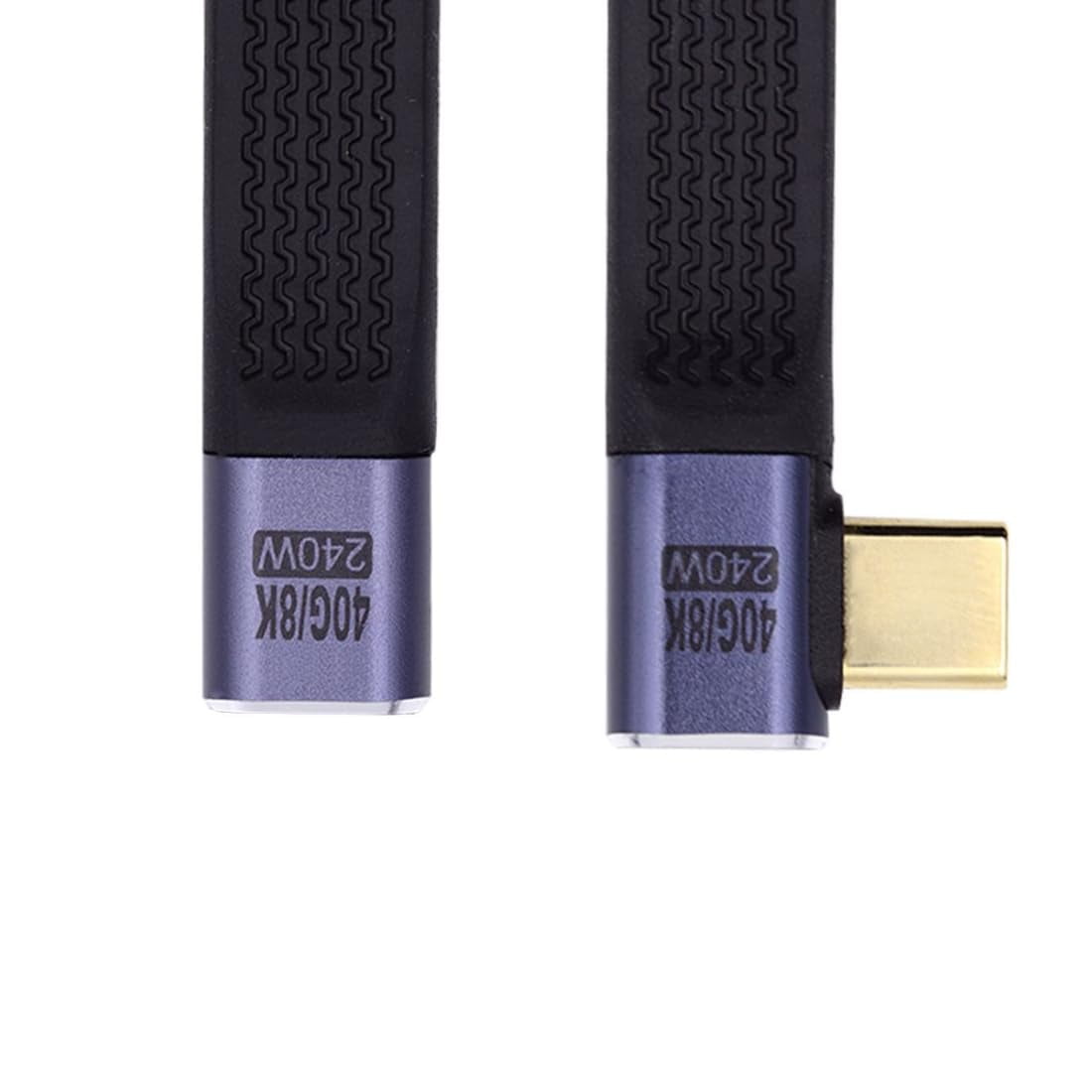 USB C Short Cable USB4 Plug to Socket Slim Flat 90 Degree Right Angled ...