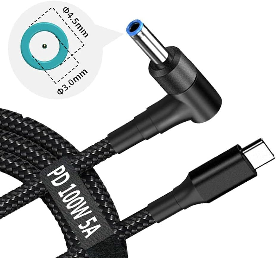 USB C to Slim Laptop Charging Cable Adapter Male Type C to DC Converter ...